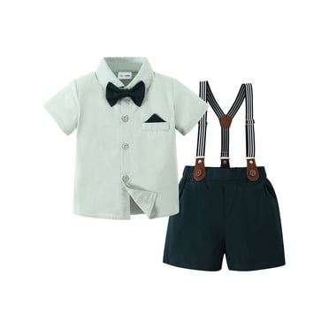 CARETOO Baby Boy Clothes Suits Romper Shirt Bowtie Suspender Pants ...