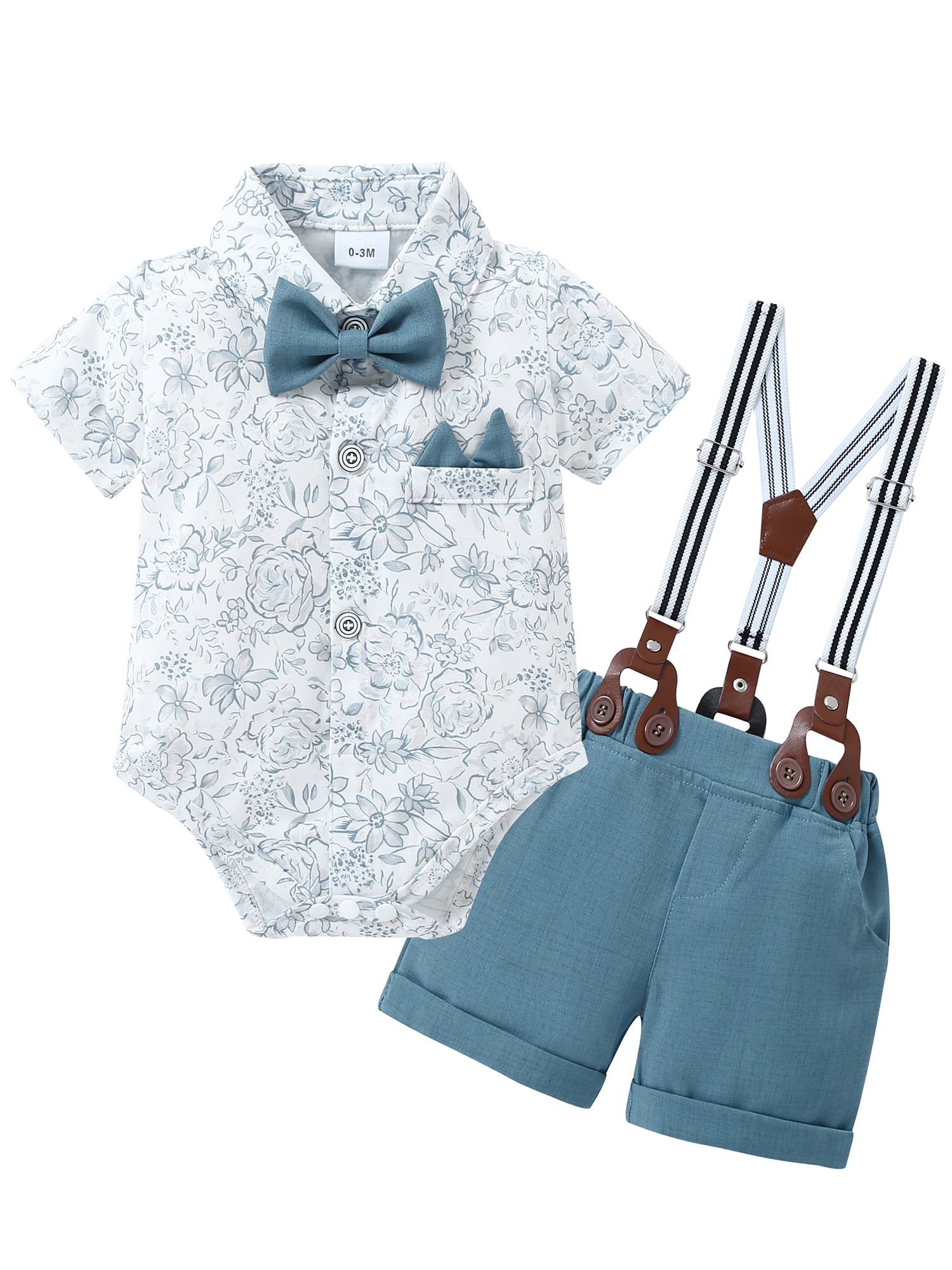 CARETOO Infant Boy Clothes Suit Newborn Formal Outfits Dress Shirt ...