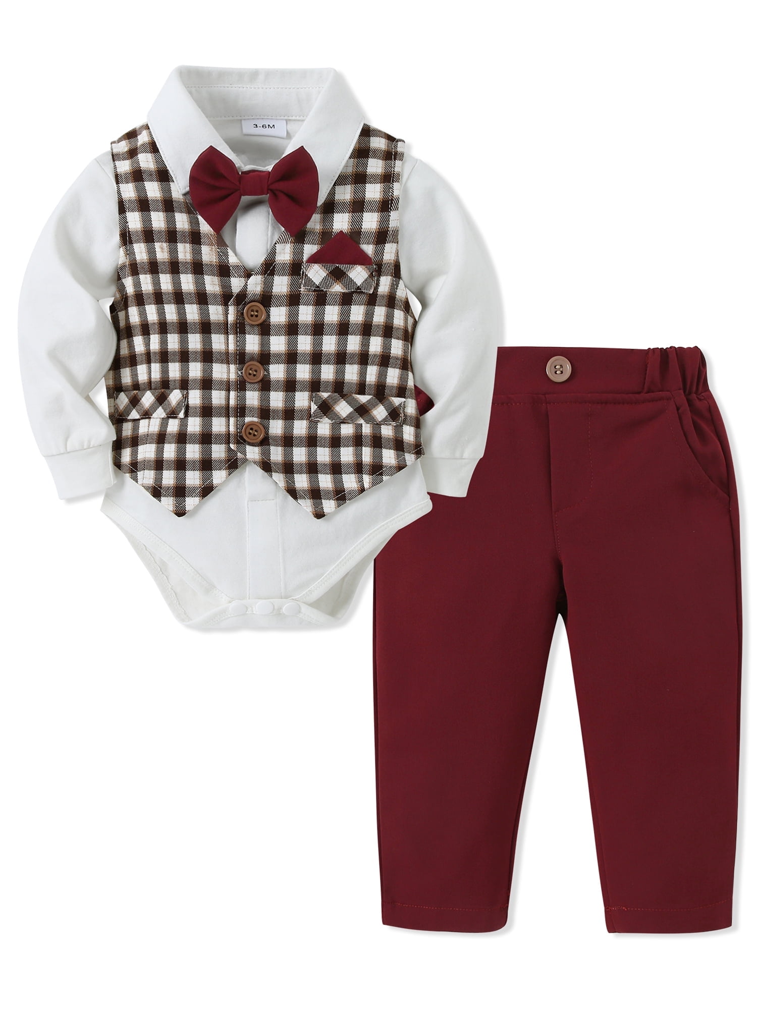 CARETOO Infant Boy Clothes Toddler Boy Outfits 4Pcs Set Formal Dress ...