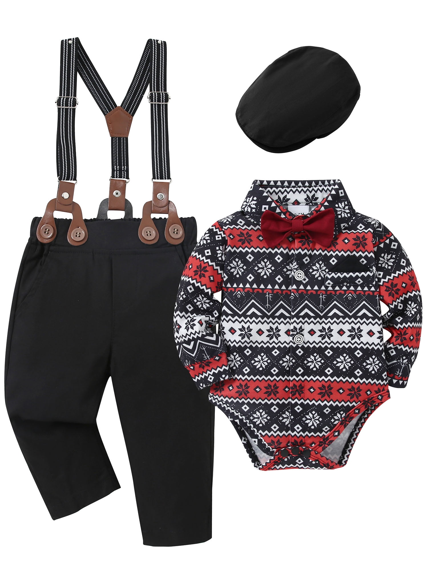 CARETOO Newborn Baby Boy Clothes 0-18 Month Formal Floral Print Shirt ...