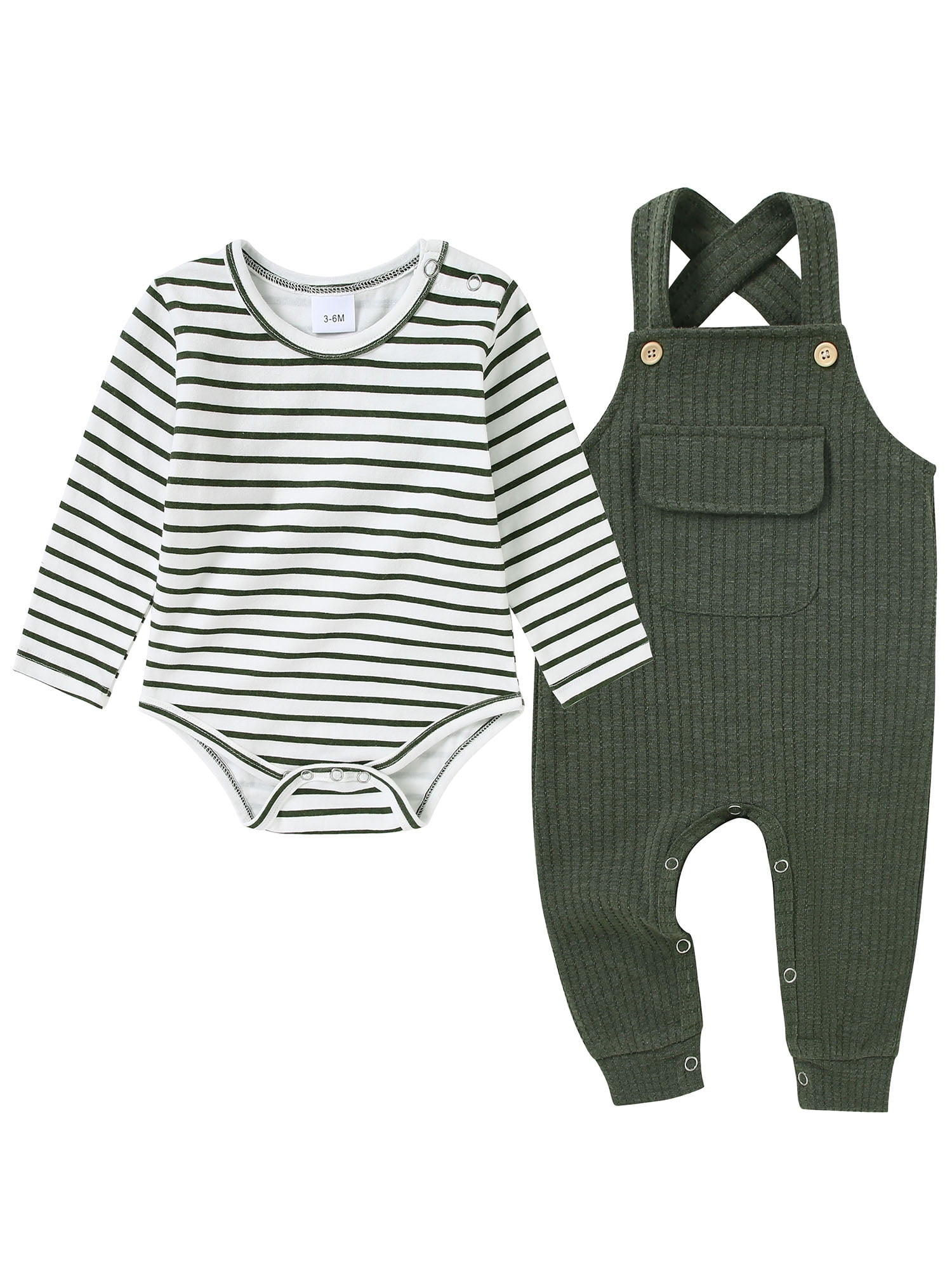 CARETOO Newborn Infant Baby Boy 0-18 Months Clothes 2Pcs Romper ...