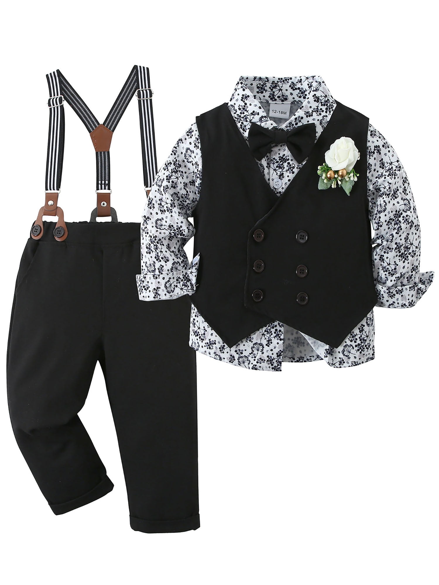 CARETOO Toddler Baby Boy Clothes Suit Gentleman Outfits Formal Dress ...