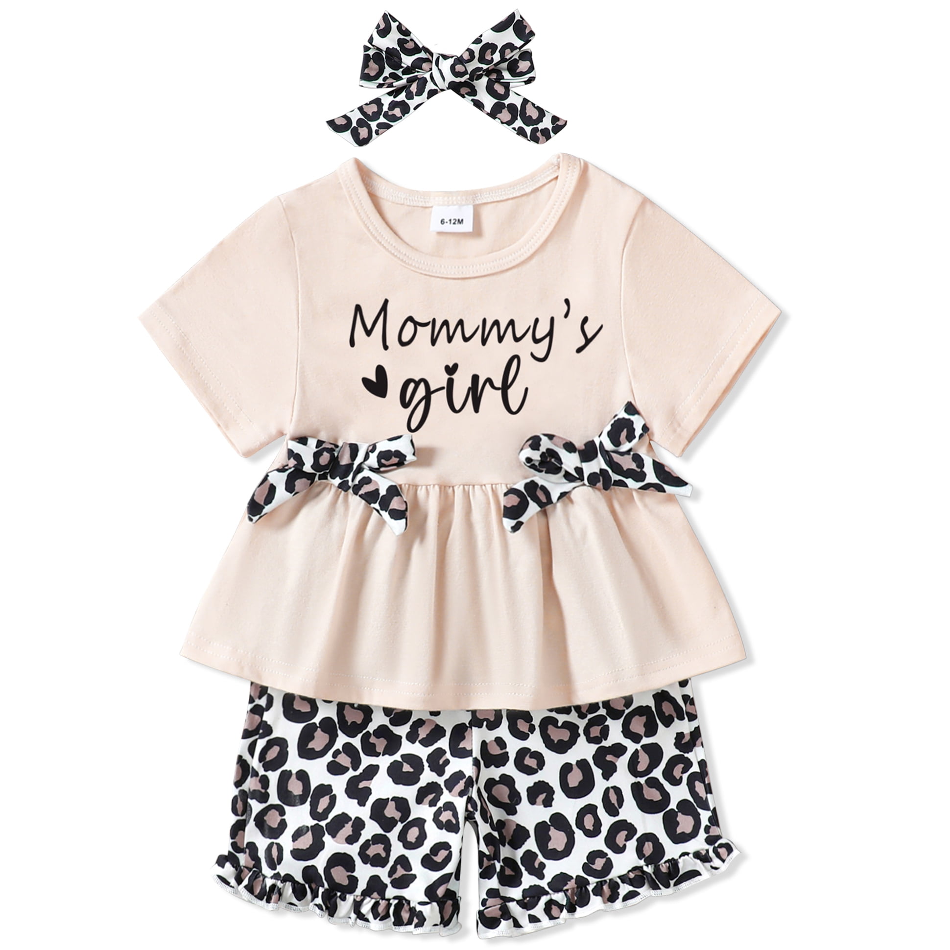 CARETOO Toddler Baby Girl Clothes Summer Outfits Set Short Sleeve T ...