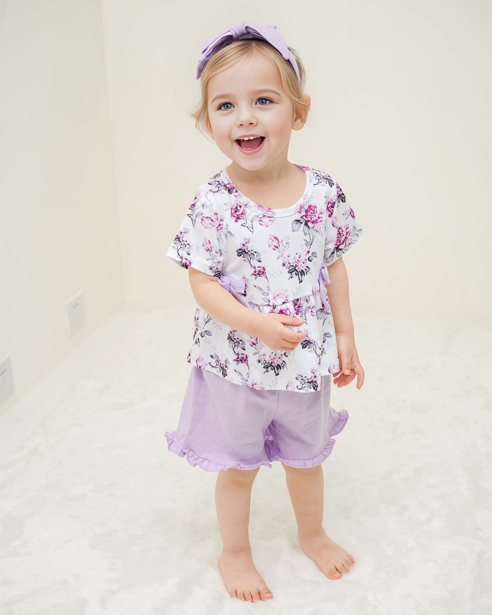 CARETOO Toddler Baby Girl Clothes Summer Outfits Set T-Shirt Casual ...