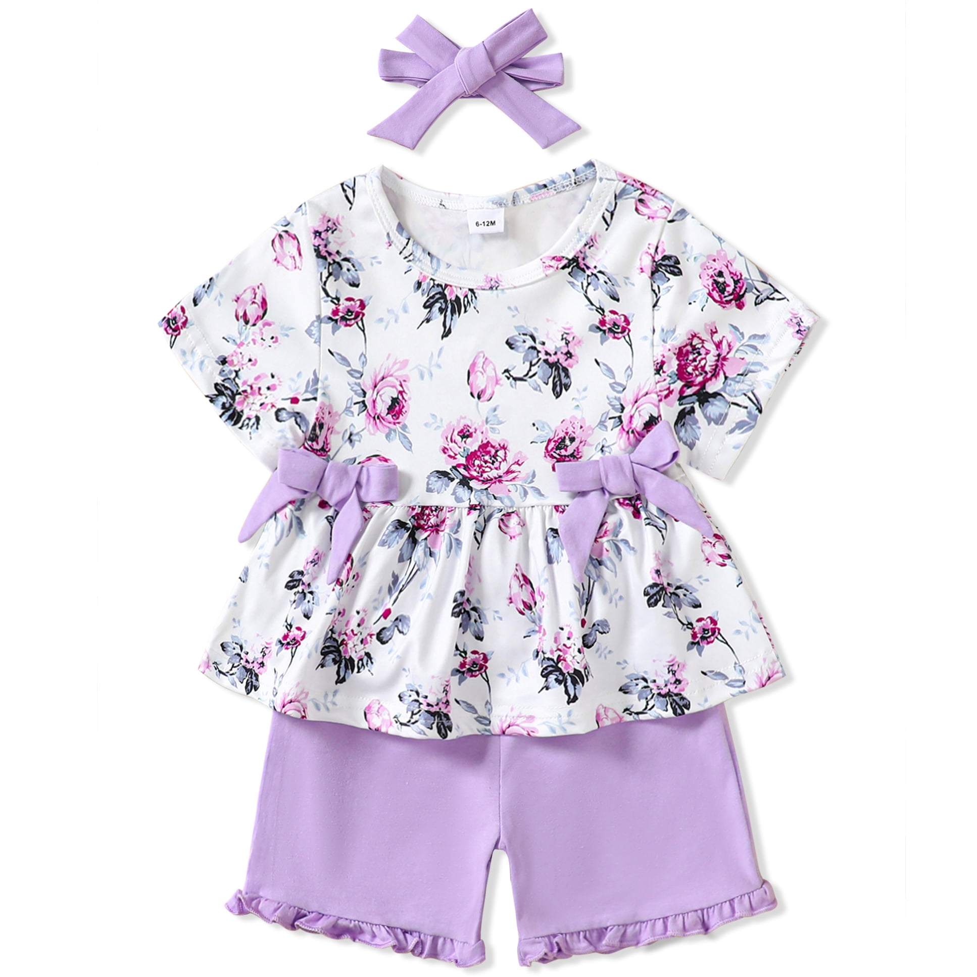 CARETOO Toddler Baby Girl Clothes Summer Outfits Set T-Shirt Casual ...