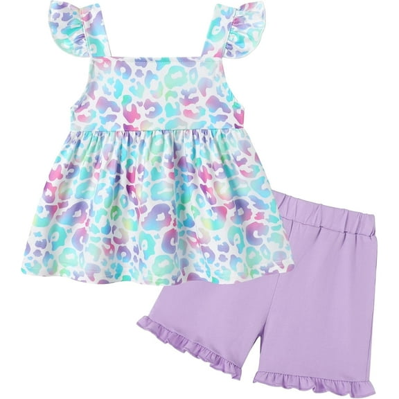 Ccpelsie Toddler Girl Clothes Layered Ruffle Top Floral Shorts Cute ...