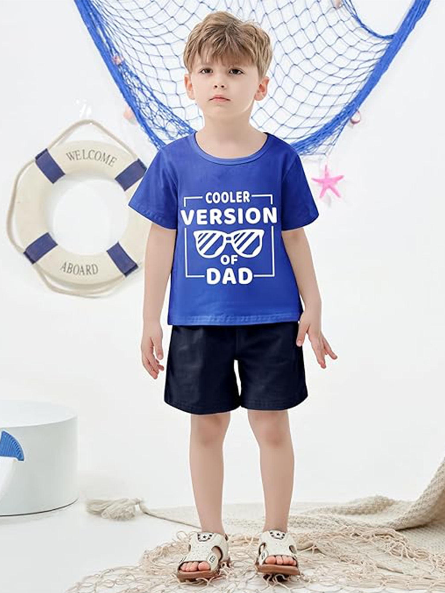 CARETOO Toddler Kids Boy Clothes Set Summer Beach Outfit Cotton Fabric ...