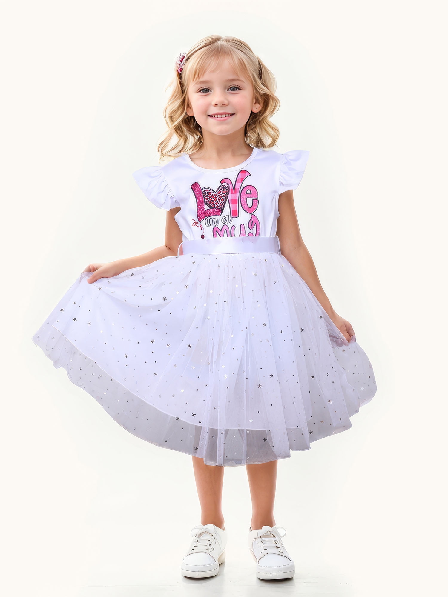 CARETOO Toddler Princess Dress Little Girls Clothes Mesh Dress Flutter ...
