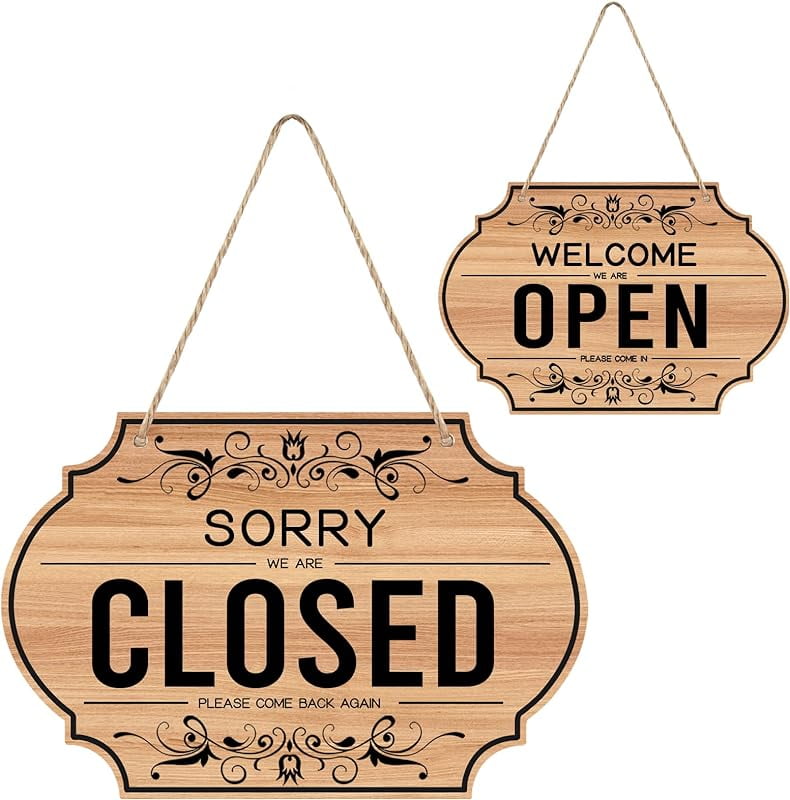 CARGEN Open Signs Double Sided Open Closed Sign Business Hours Sign ...