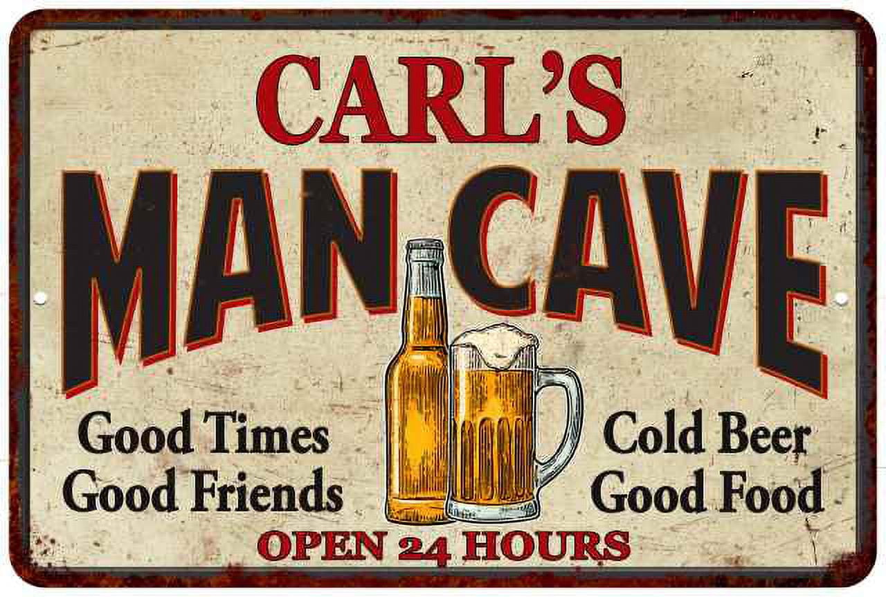 CARL'S Man Cave Sign 8 x 12 High Gloss Metal 208120011050 - Walmart.com