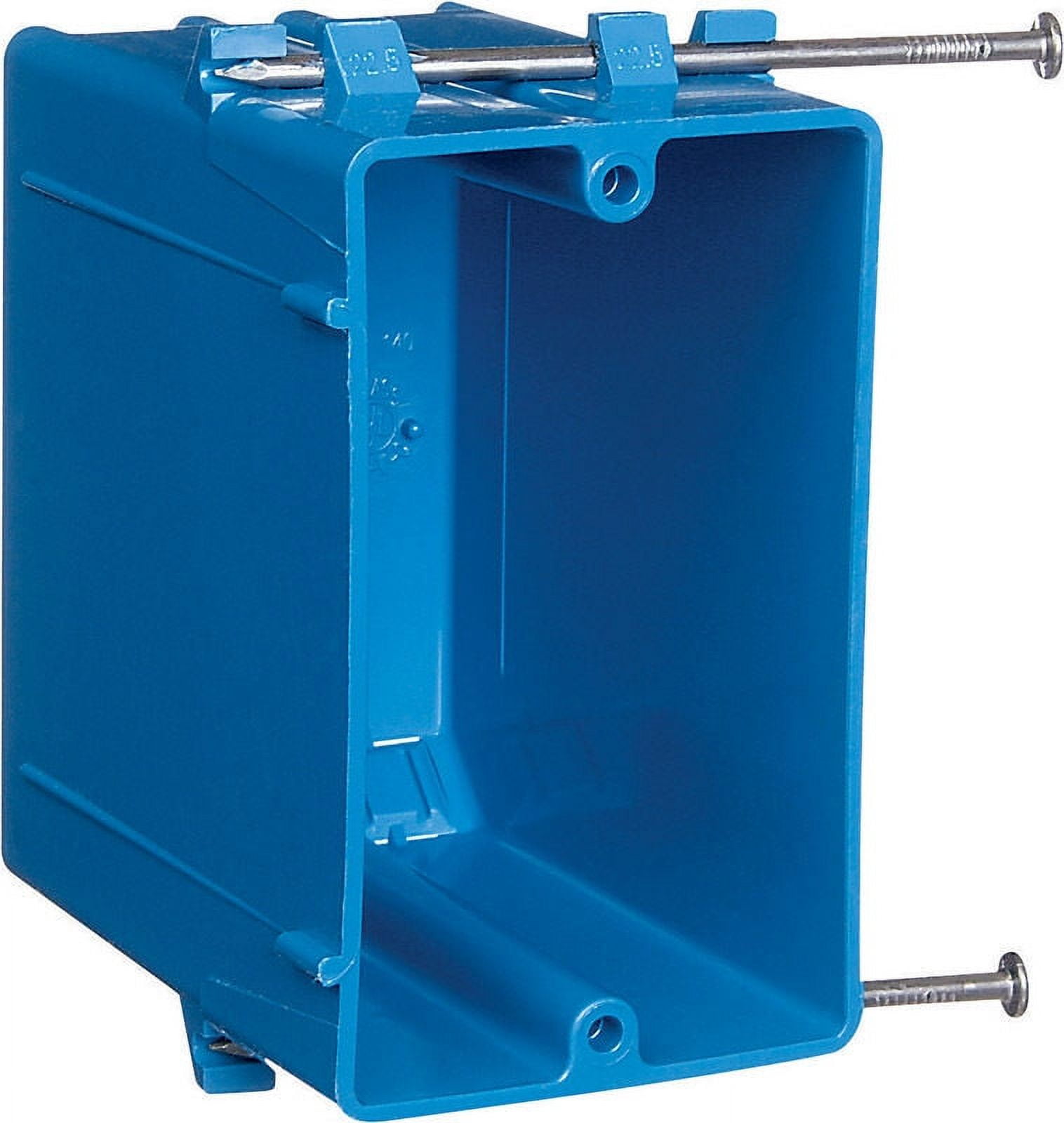 Carlon 1-Gang Blue Electrical Box, Durable PVC, 22 Cubic Inch, New Work ...