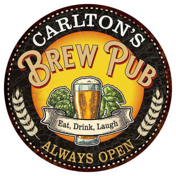 CARLTON'S Beer Pub Man Cave Metal Sign Home Decor 12 inch Round ...