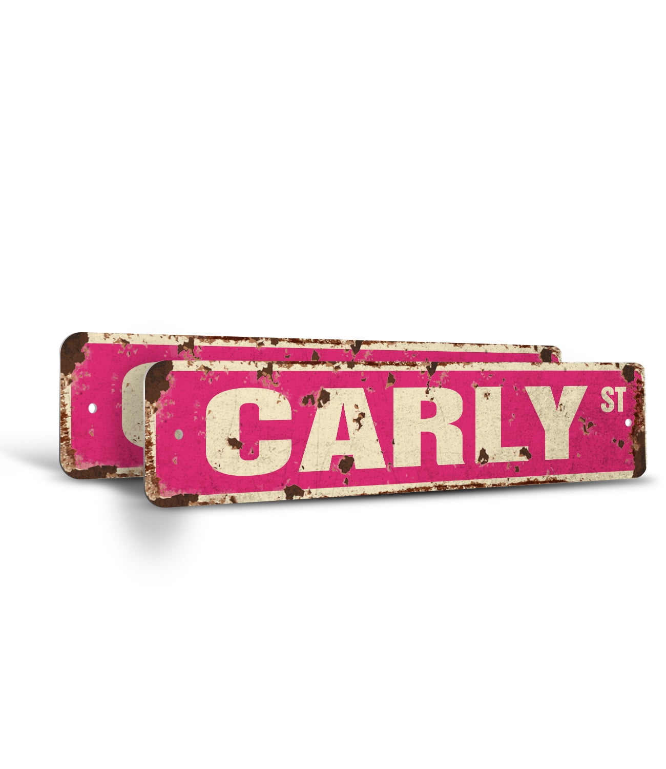 CARLY Vintage Style Rustic Street Sign – (2 Pack) Childrens Name Room ...
