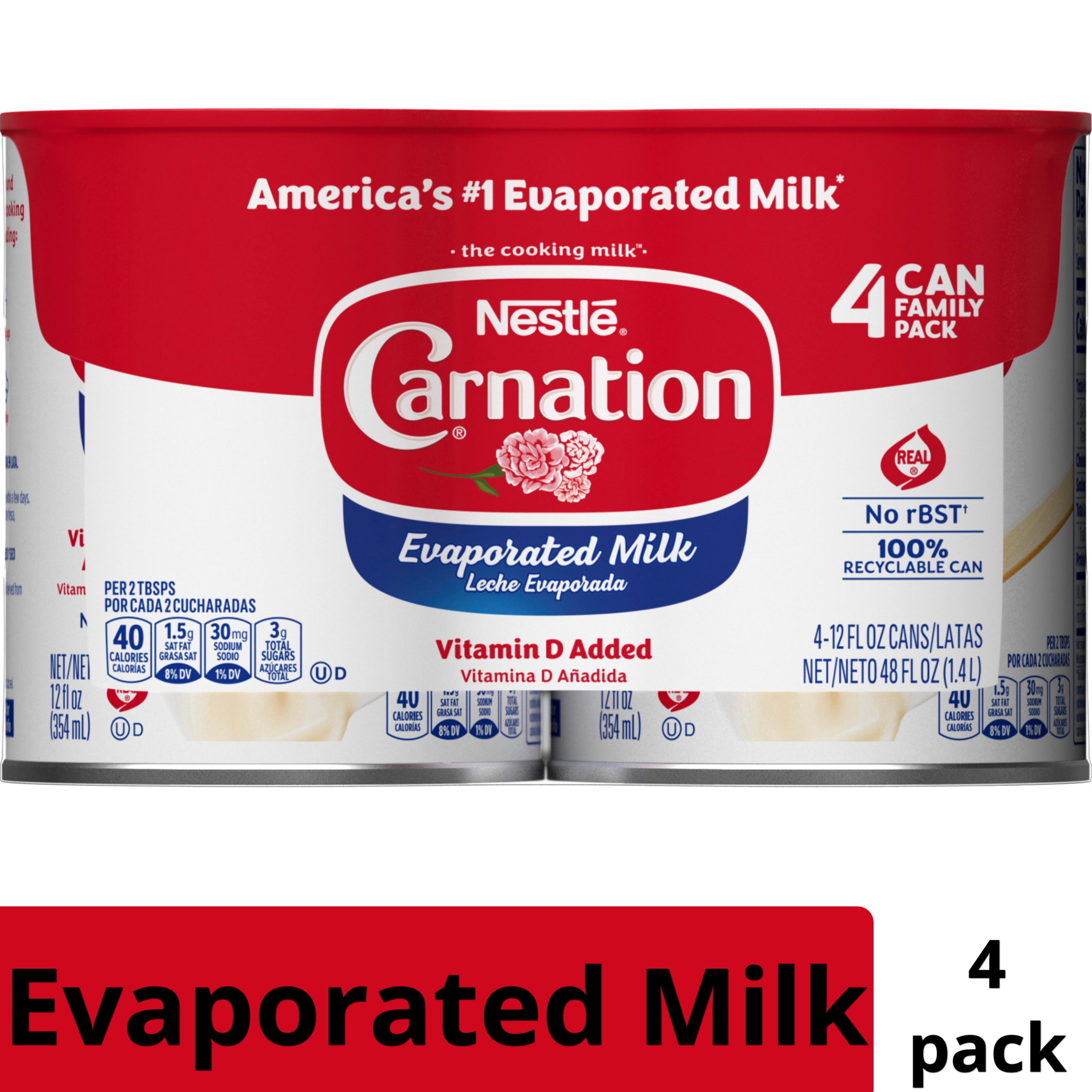 Carnation Evaporated Milk 4 Count 12 Fluid Ounce Cans - Walmart.com