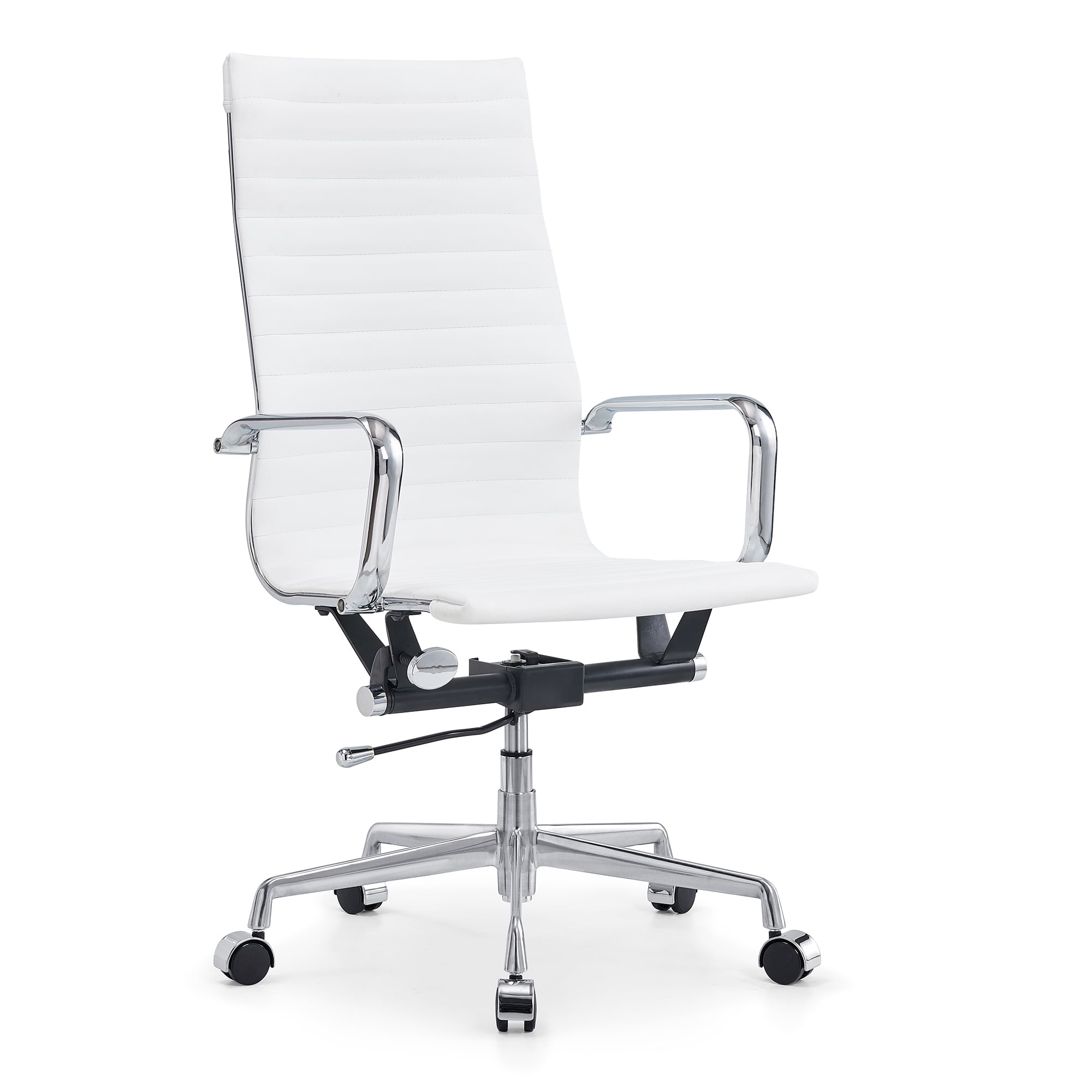 CAROCC High Back Office Chair with back support, White Swivel Desk ...