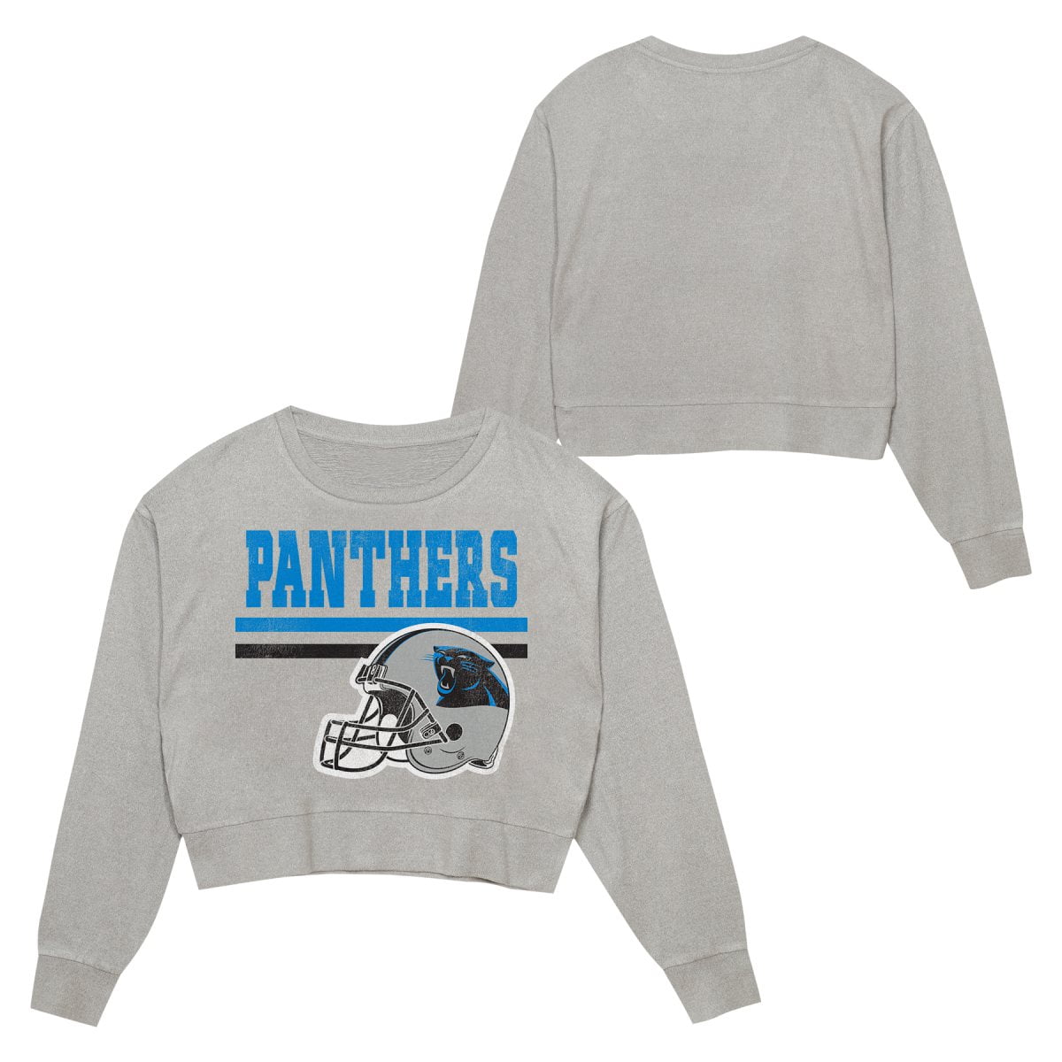 CAROLINA PANTHERS Juniors Grey Color Synthetic Fleece Pullover Terry ...