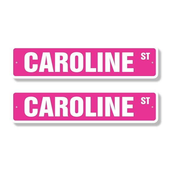 CAROLINE Classic Street Sign (2 Pack) Childrens Name Room Sign Road ...