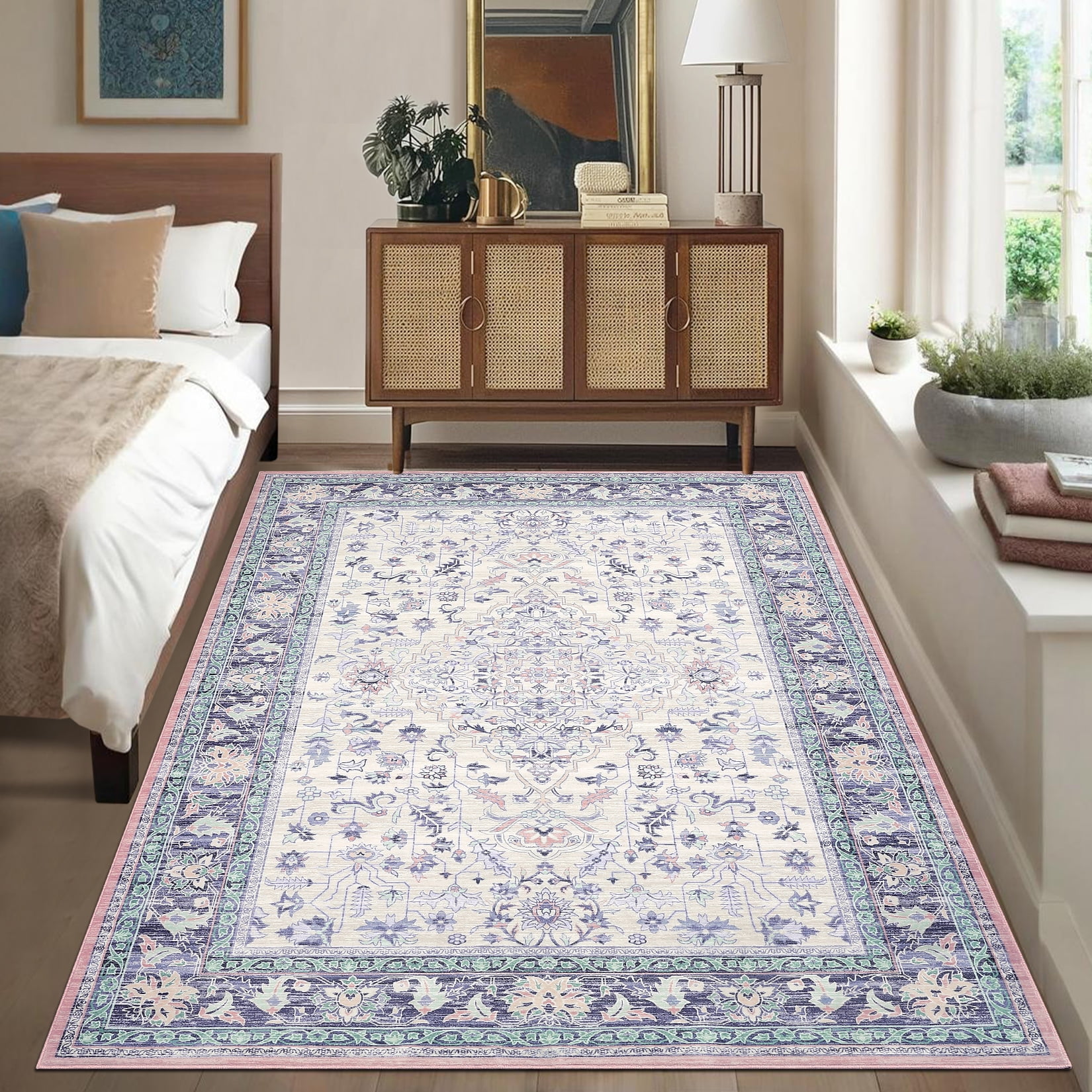 CAROMIO 10' x 13' Area Rug for Living Room Boho Vintage Rug Non Slip ...