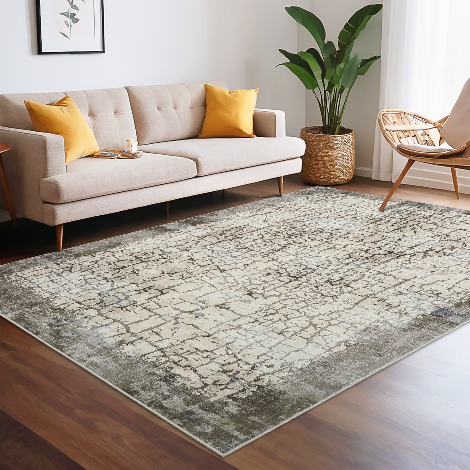 CAROMIO 9' x 12' Area Rug for Living Room Abstract Fading Design ...