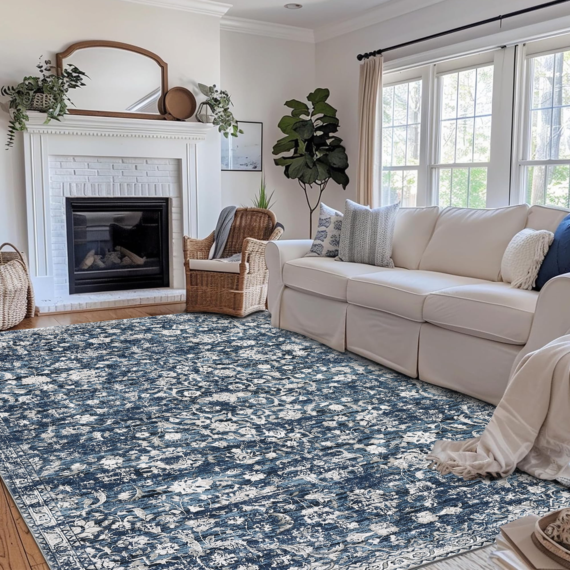CAROMIO 9' x 12' Area Rug for Living Room Boho Vintage Rug Non Slip ...