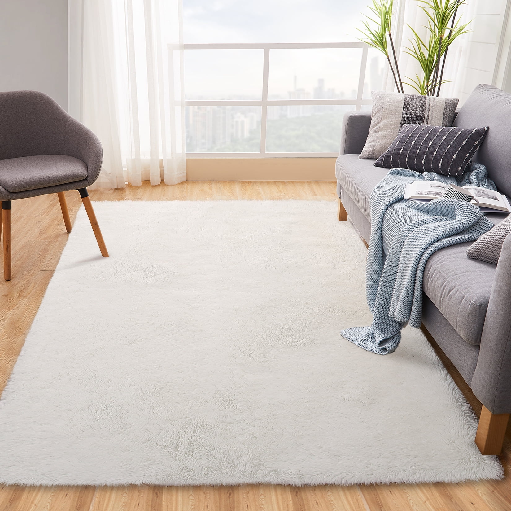 CAROMIO 9' x 12' Large Modern Shag Rugs for Living Room Fluffy Soft ...