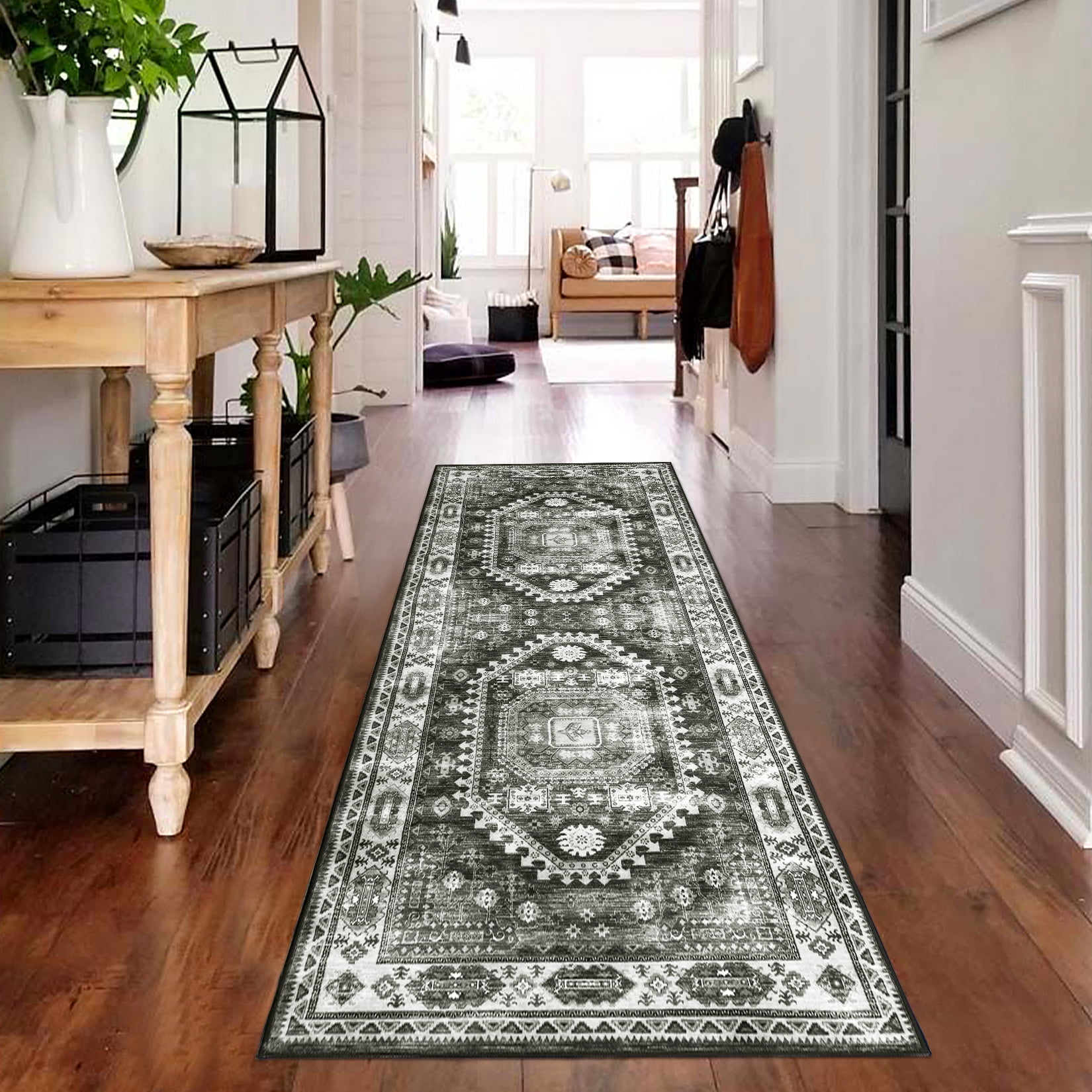 CAROMIO Area Rug Boho Tribal Rug Vintage Distressed Throw Area Rug Faux ...