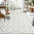 CAROMIO Area Rug Modern Geometric Rug Soft Moroccan Rug, 5' x 7' Gray ...