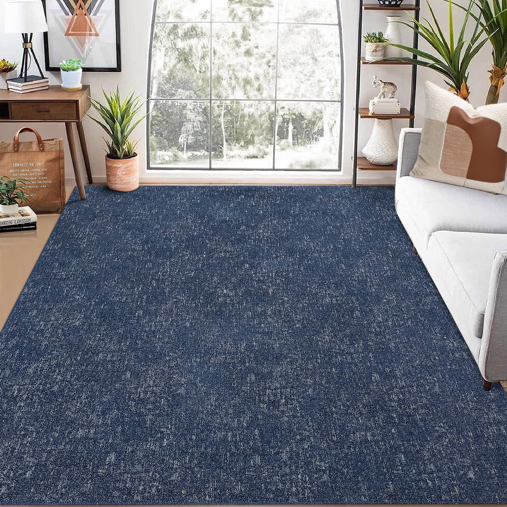 CAROMIO Area Rug Modern Solid Textured Area Rugs Stain Resistant Non ...