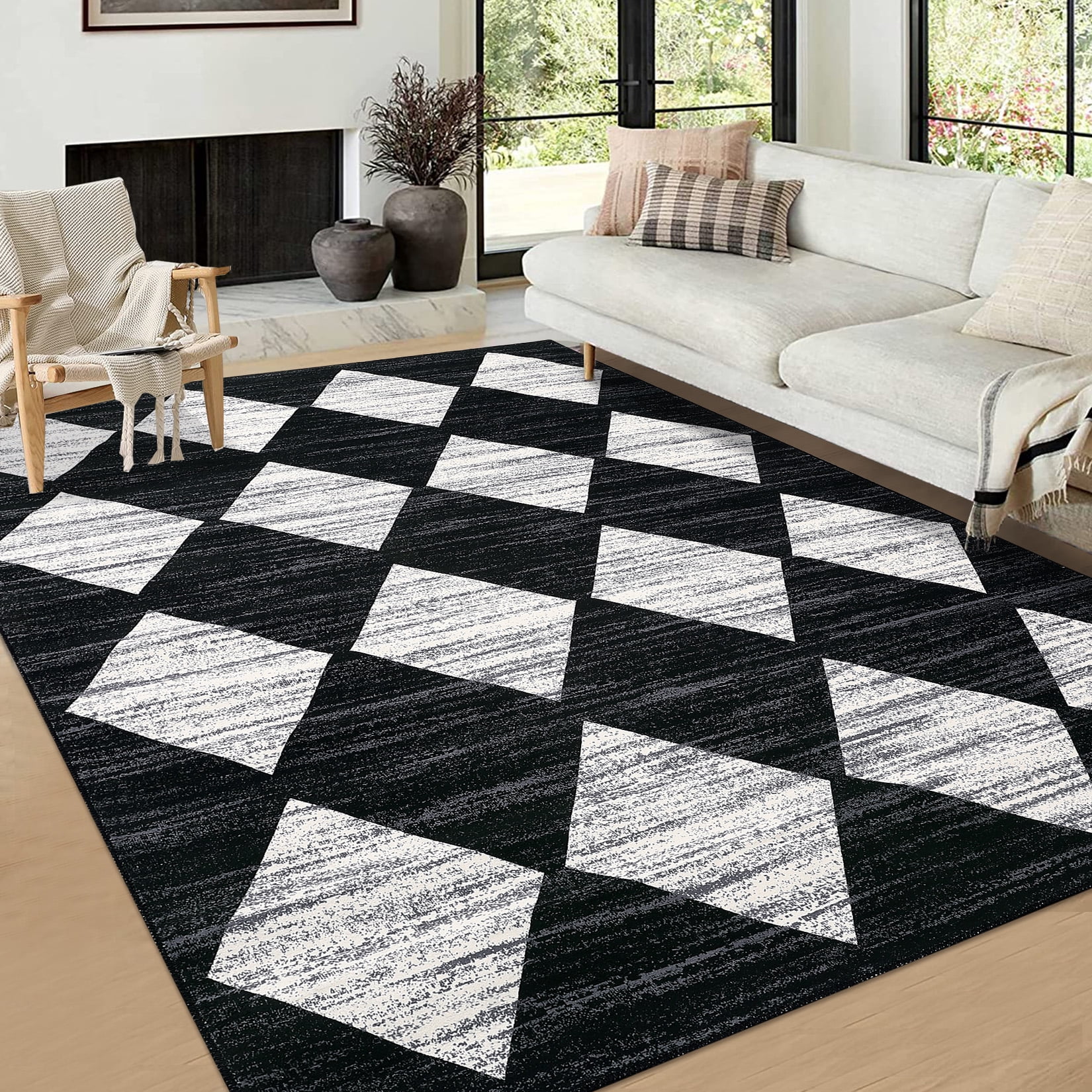 CAROMIO Area Rugs Geometric Rugs for Living Room Modern Trellis Carpet ...