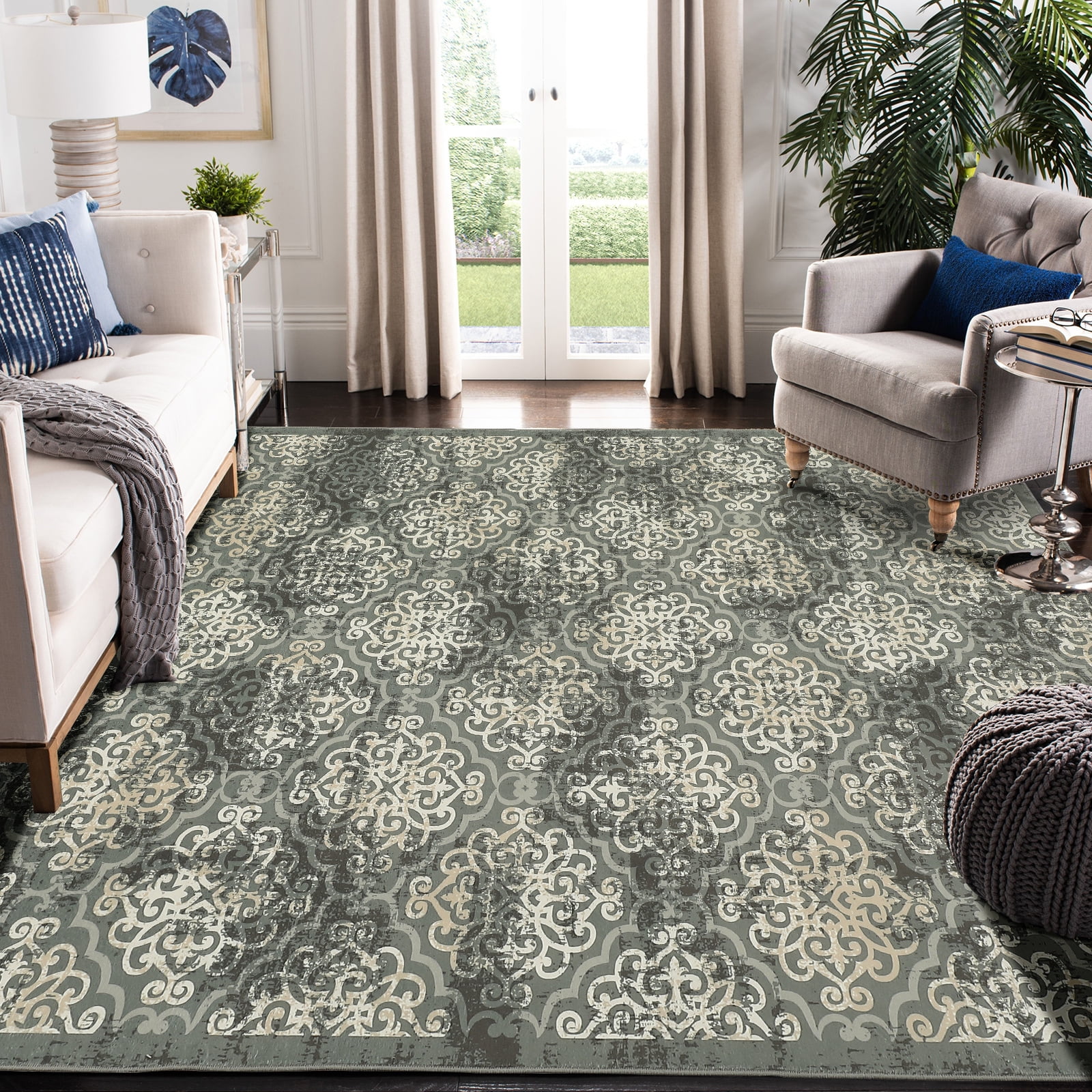 CAROMIO Area Rugs for Living Room Bedroom Low Pile Non-Slip Washable ...