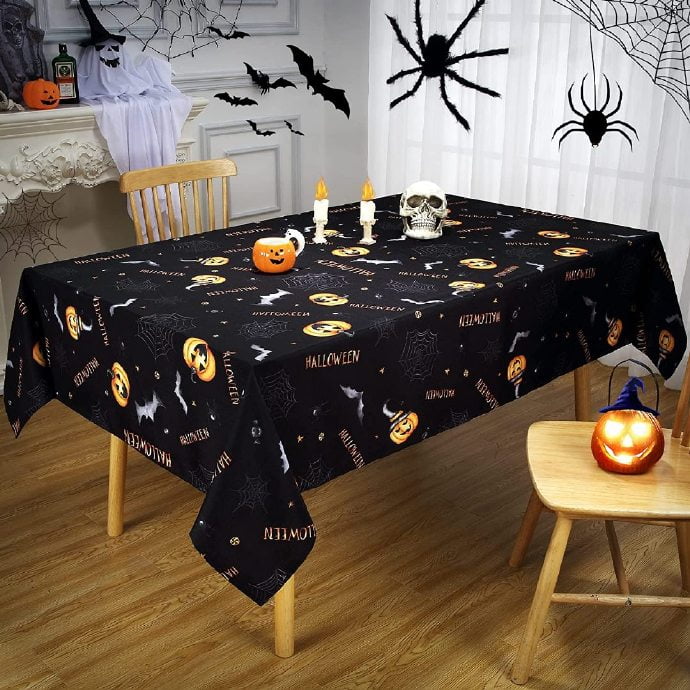 CAROMIO Halloween Tablecloth 60 x 84 inch,Waterproof Wrinkle Scary ...
