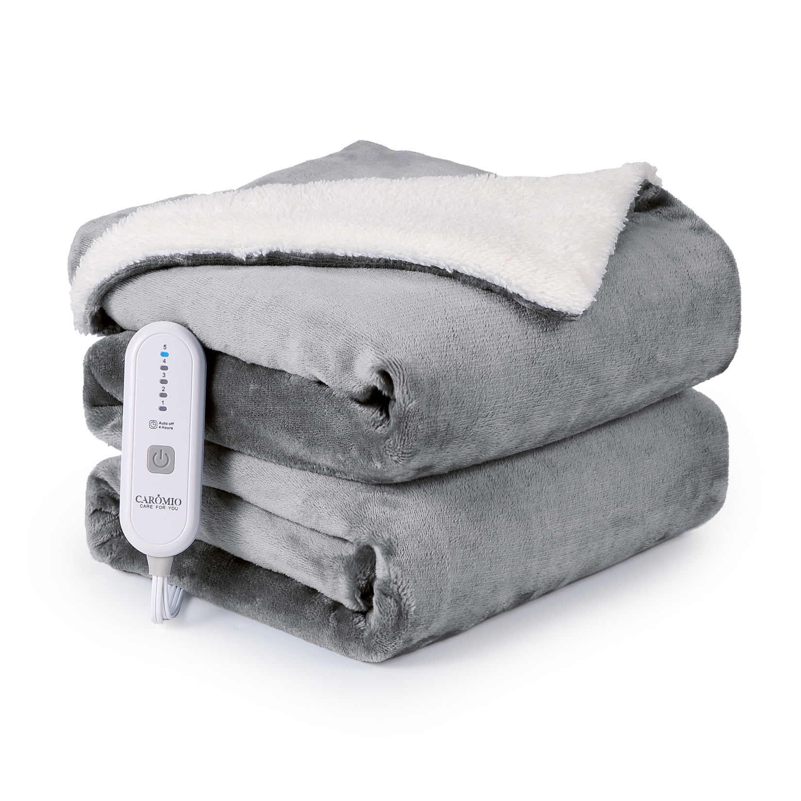 CAROMIO Heated Blanket Electric Throw 50" x 60", Soft Thickened Flannel ...