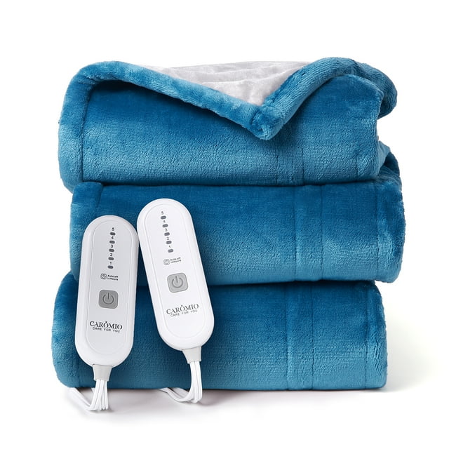 CAROMIO Heated Blanket Electric Throw King Size with Dual Control ...