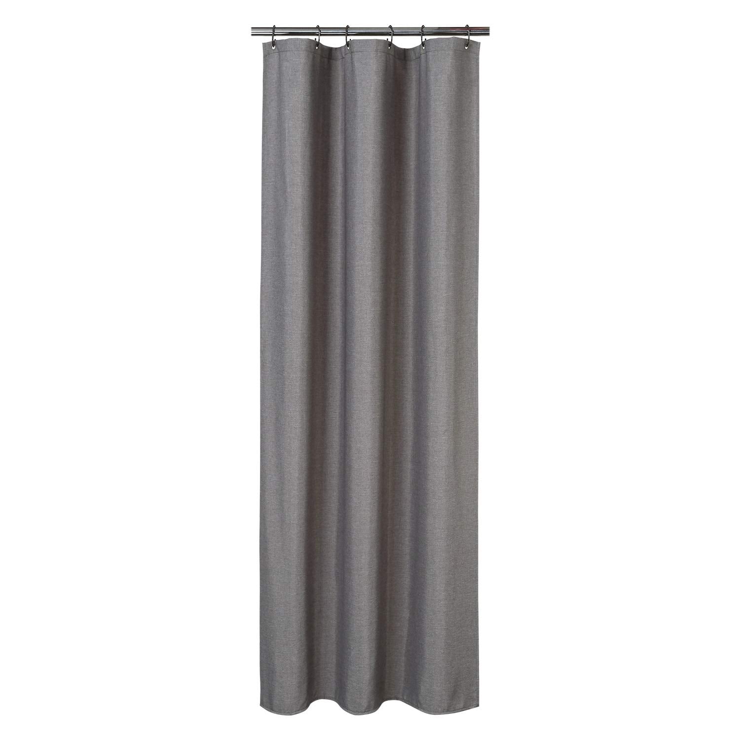 CAROMIO Linen Fabric Stall Shower Curtain for Bathroom with Hooks, Gray ...