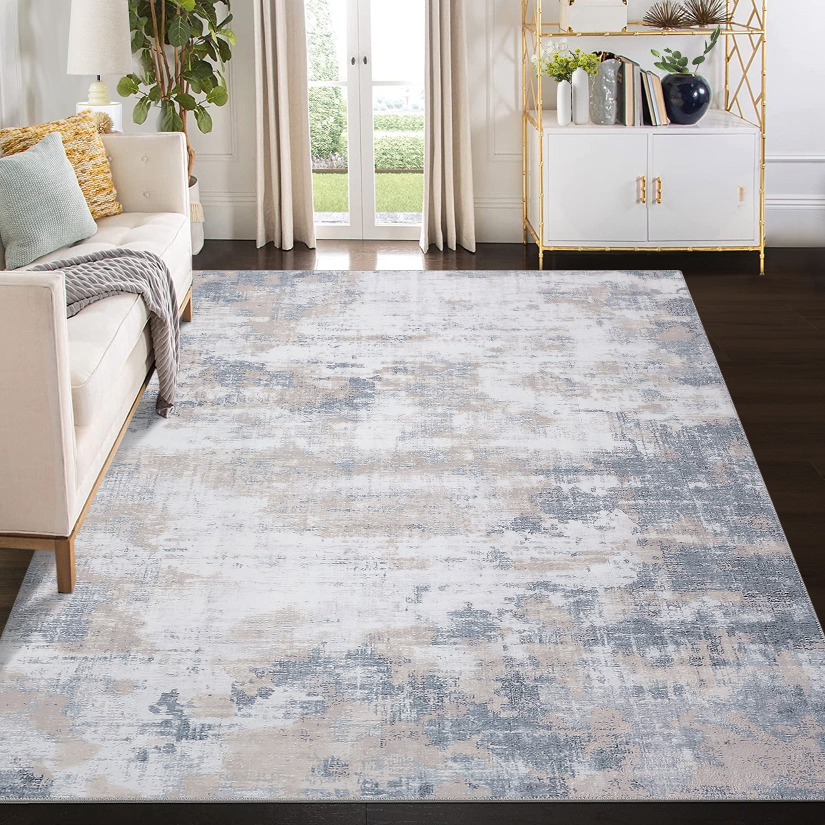 CAROMIO Modern Abstract Area Rug 5 x 7 Machine Washable Contemporary ...