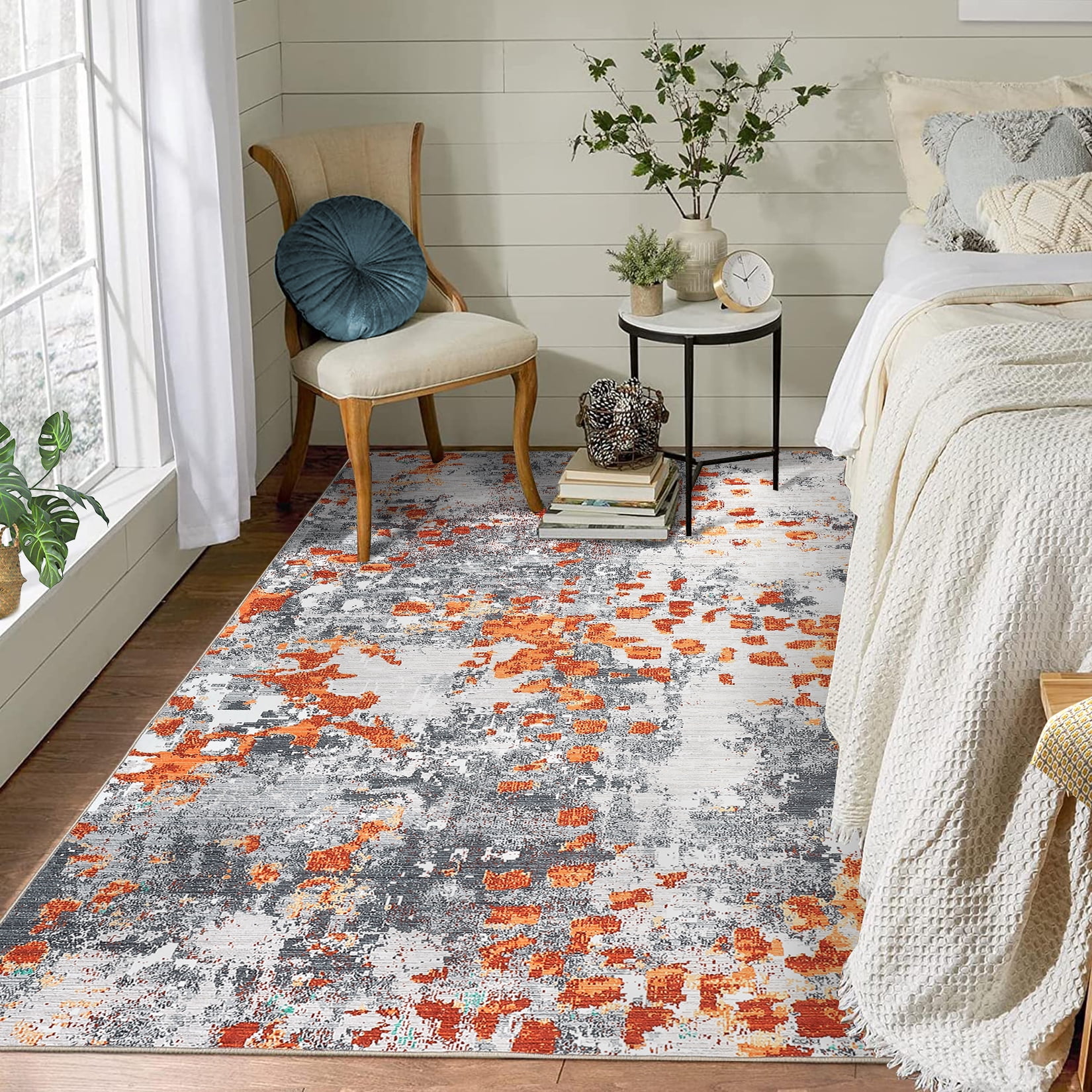 CAROMIO Modern Abstract Area Rugs Non Slip Soft Rug Low Pile Stain ...