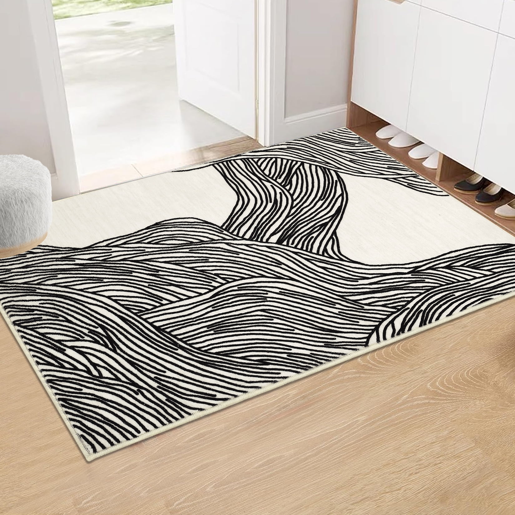 CAROMIO Modern Area Rug Contemporary Abstract Rug for Living Room ...