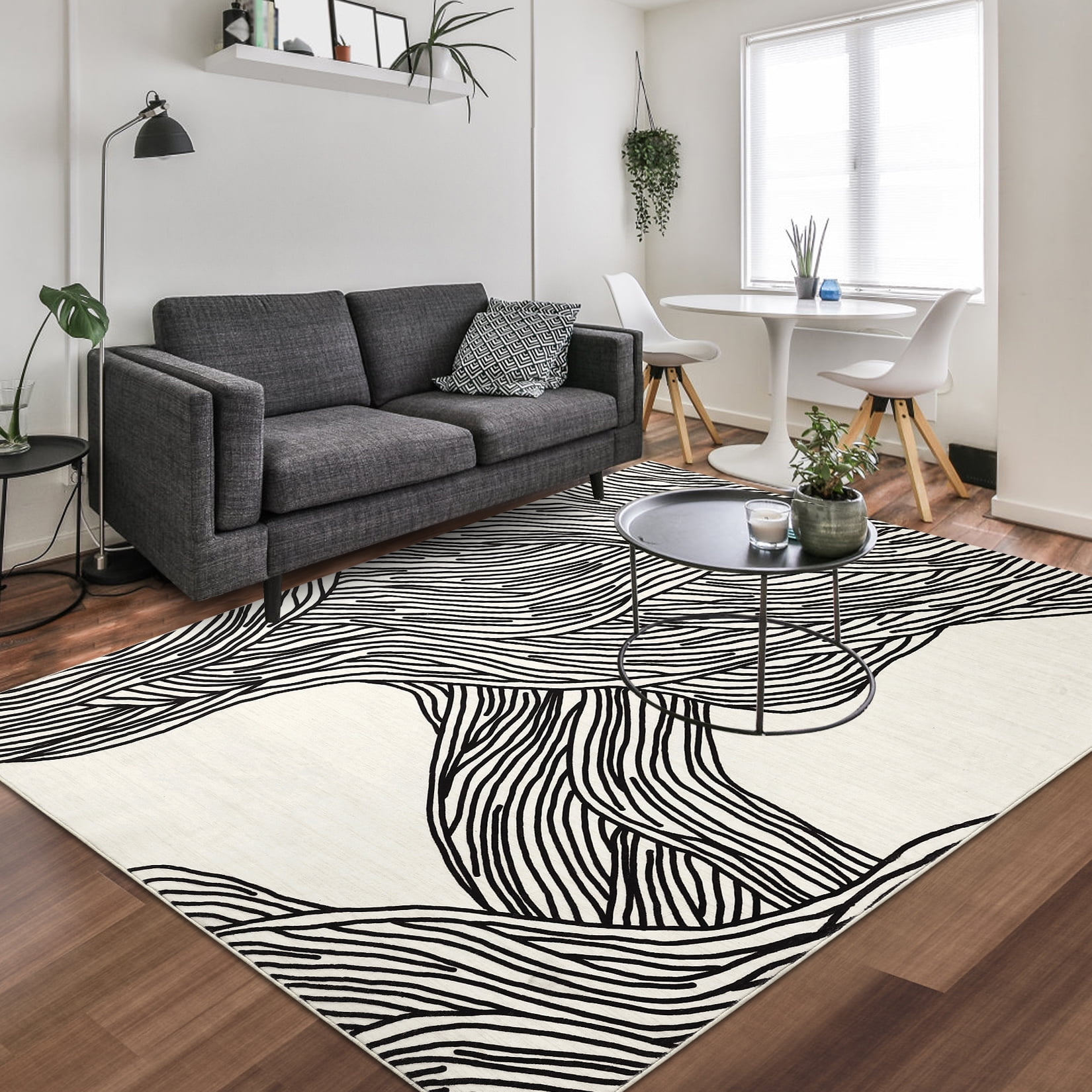 CAROMIO Modern Area Rug Contemporary Abstract Rug for Living Room ...
