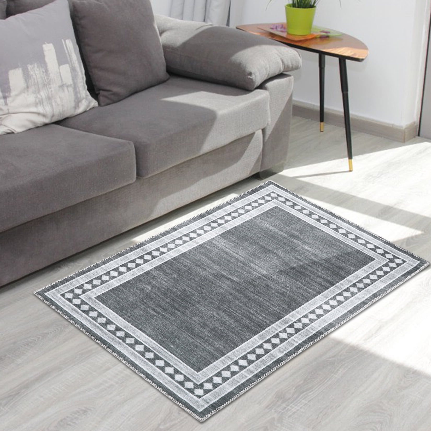 CAROMIO Modern Area Rug Washable Rugs for Bedroom Non-Slip Low-Pile ...
