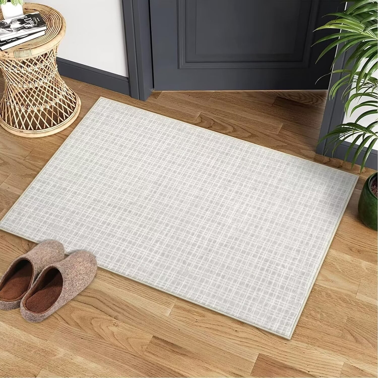 CAROMIO Modern Checkered Area Rug Indoor Plaid Print Floor Cover Soft ...