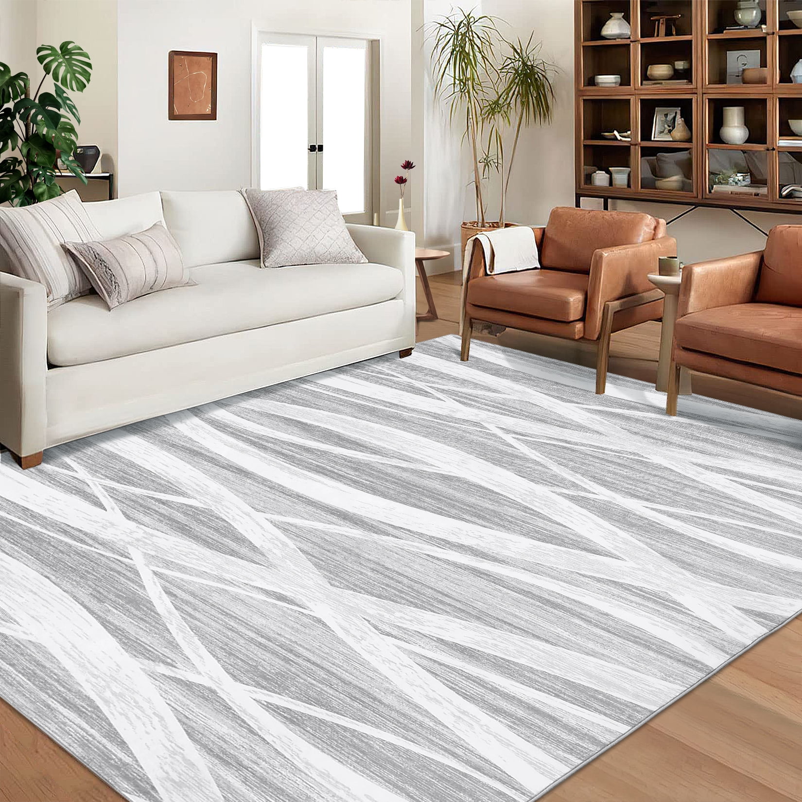 CAROMIO Modern Washable Area Rugs for Living Room Distressed Area Rug ...