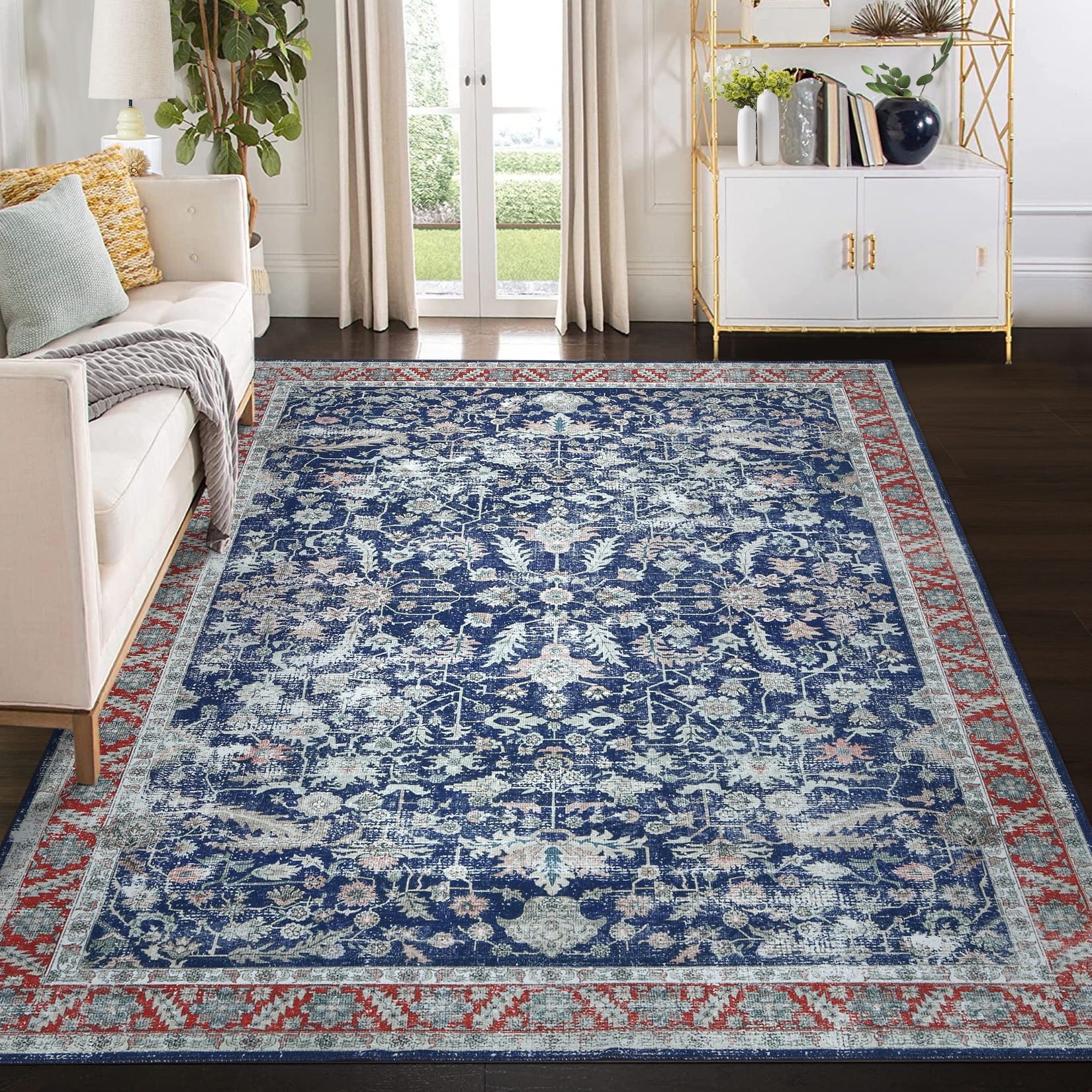 CAROMIO Persian 5' x 7' Area Rug Washable Traditional Distressed Area ...