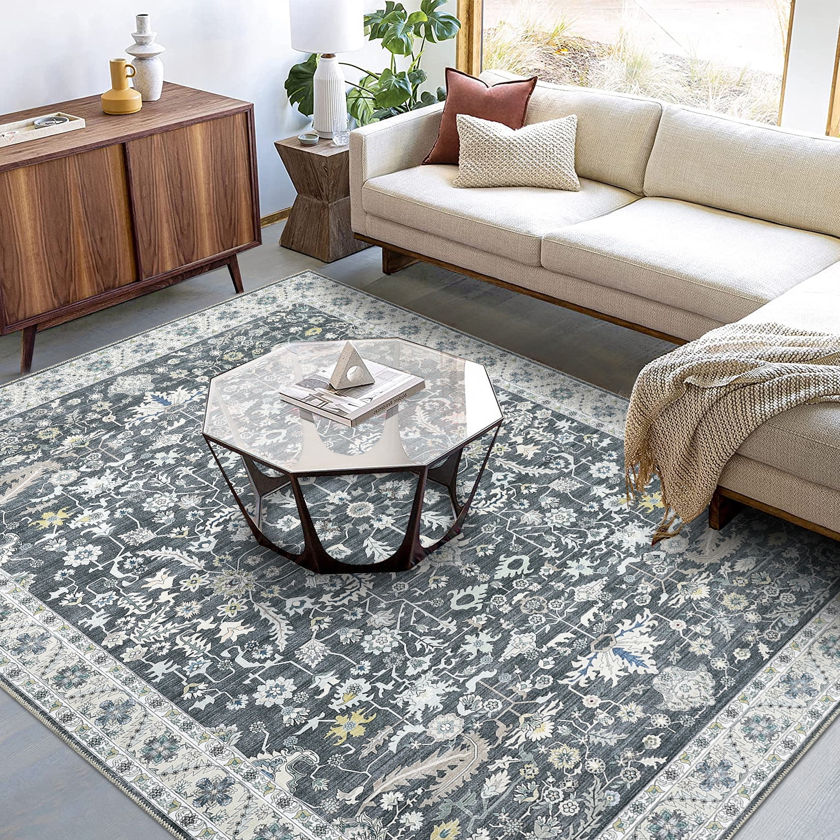 CAROMIO Persian Area Rug Washable Traditional Distressed Area Rugs ...