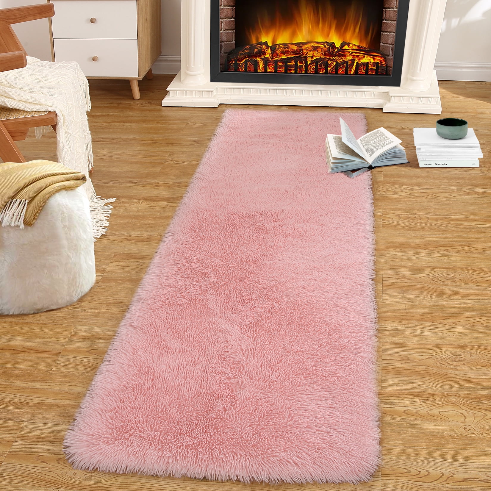 CAROMIO Plush Polyester Shag Area Rug 2'x 6' Fluffy Runner Rug Plush ...