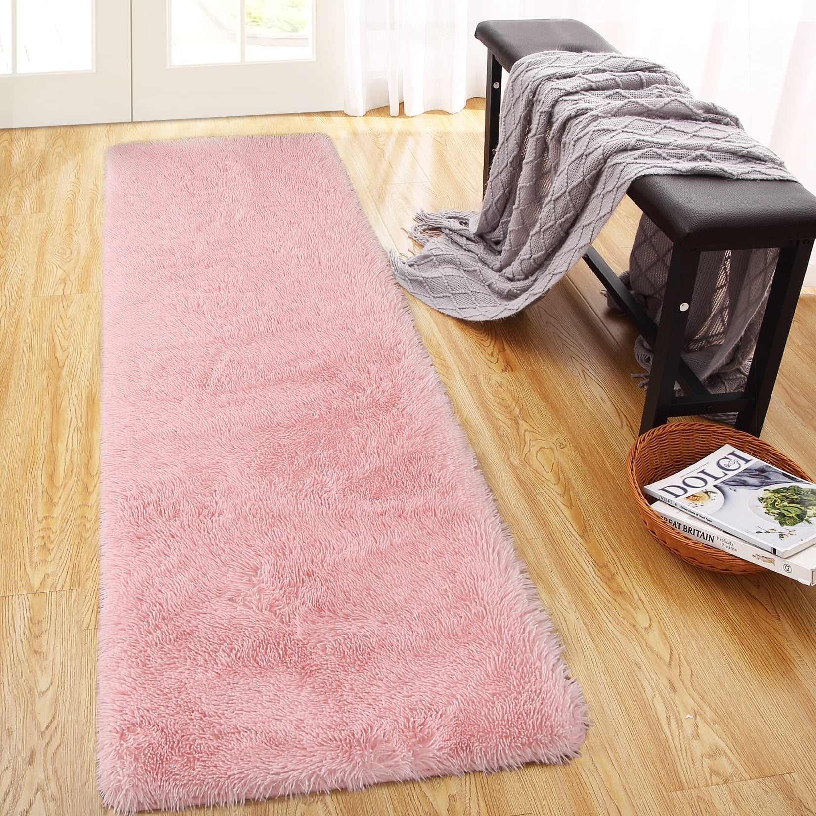 CAROMIO Plush Polyester Shag Area Rug 2'x 8' Fluffy Runner Rug Plush ...
