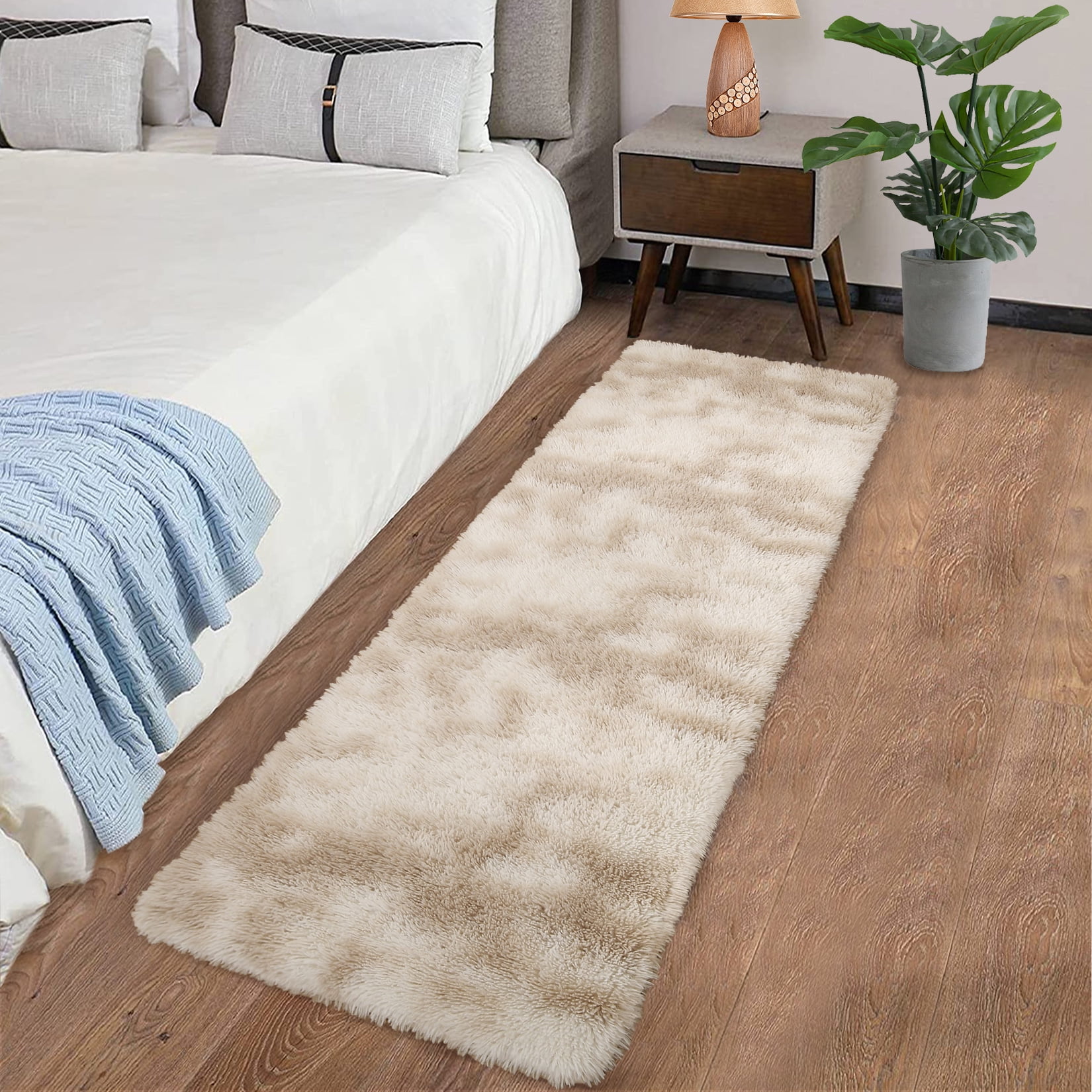 CAROMIO Plush Polyester Shag Area Rug 2'x 8' Fluffy Runner Rug Plush ...