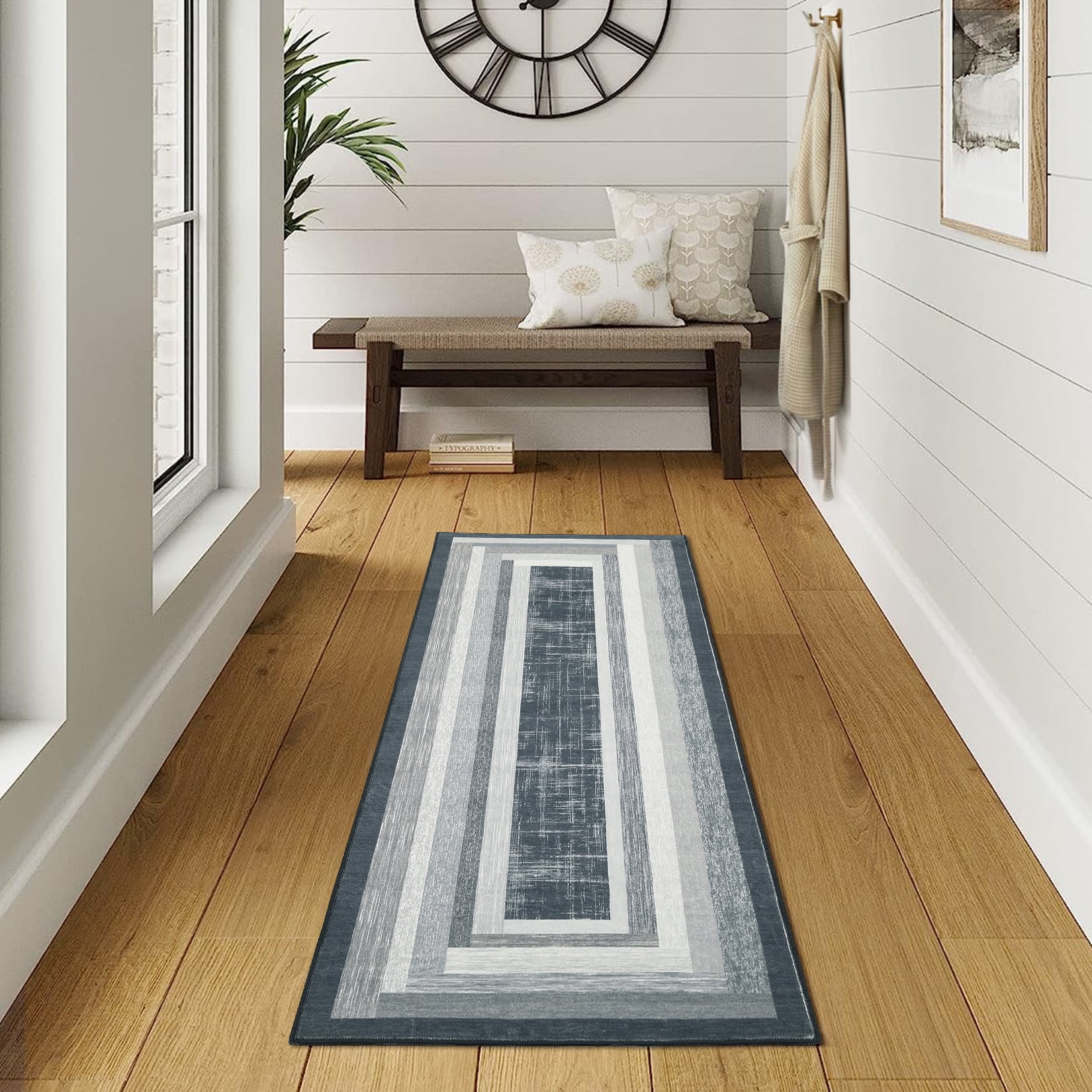 CAROMIO Runner Rug 2' x 6' Washable Rugs for Hallway Abstract Geometric ...