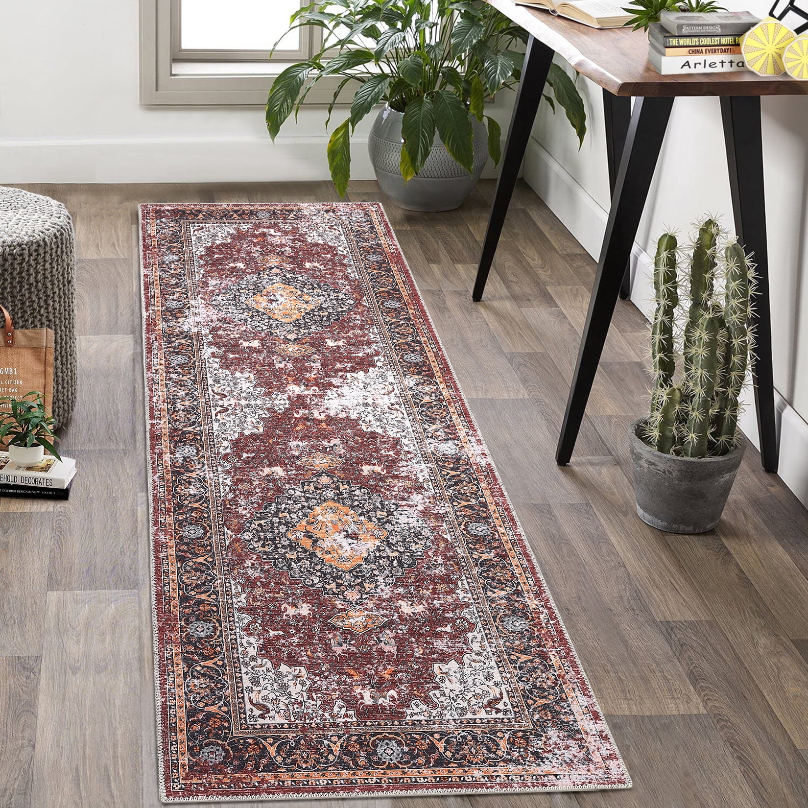 CAROMIO Runner Rug for Living Room Washable Rug Vintage Rug Boho ...