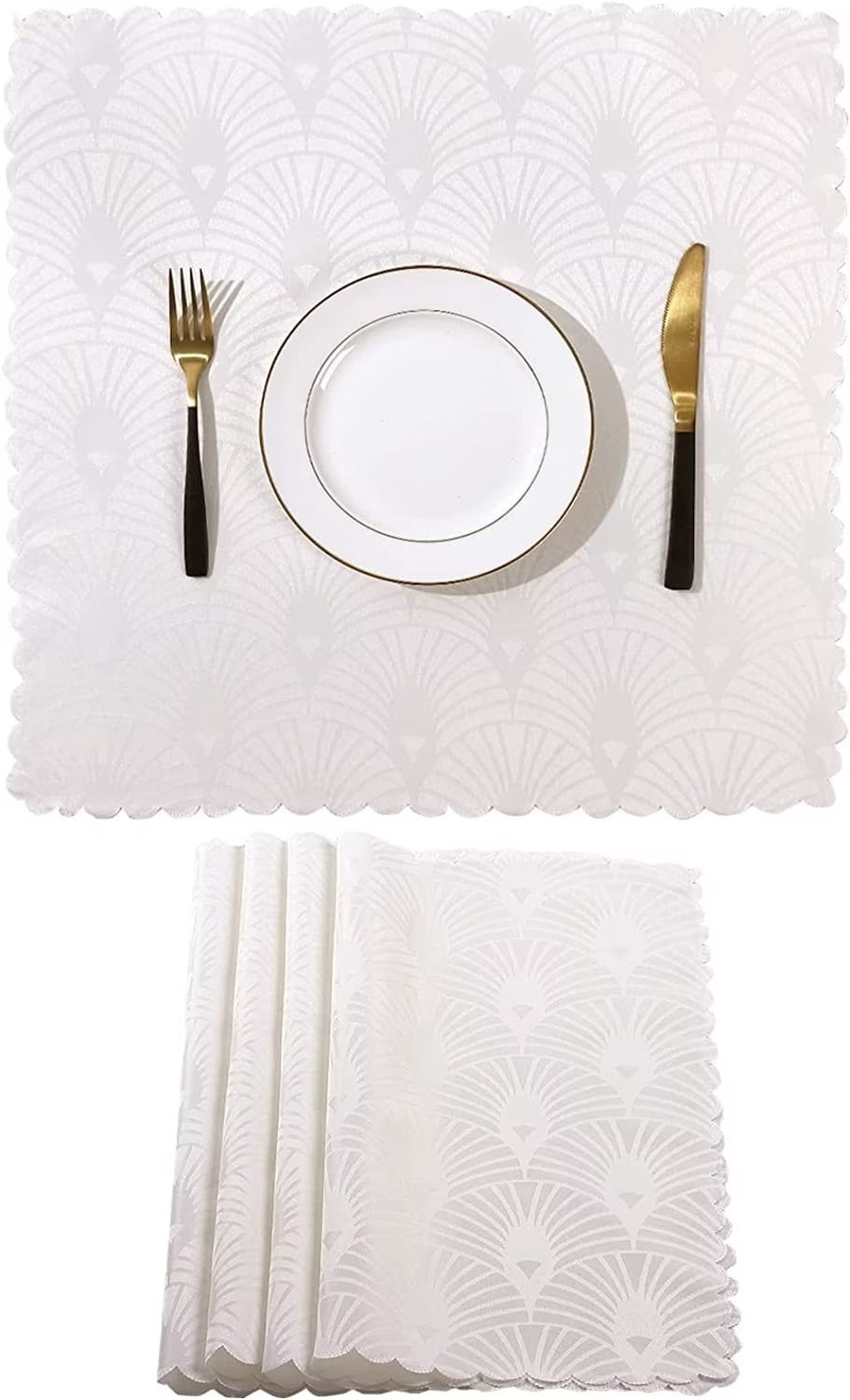 CAROMIO Square 20"x 20" Table Napkin Jacquard Waterproof Stain ...