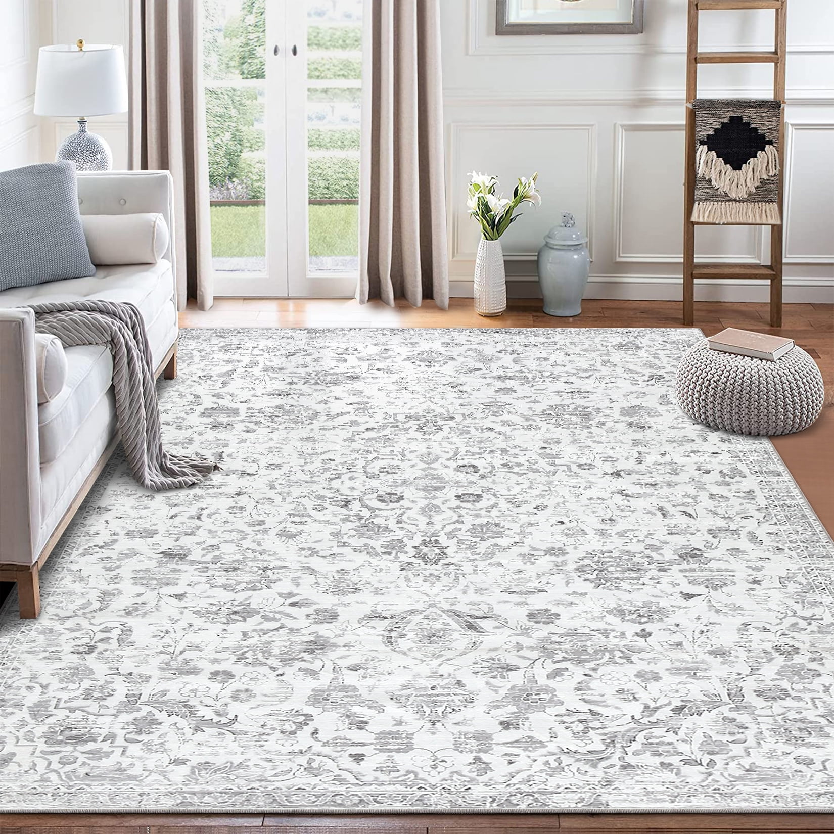CAROMIO Vintage Rug Large Washable Area Rug Soft Medallion Distressed ...